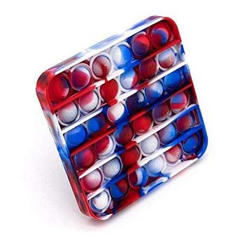 Brinquedo Fidget Push Pop Square Jenwa's - Silicone Azul/Vermelho - Pop ...