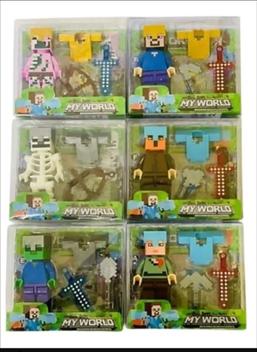 Brinquedo Infantil Minecraft My World Personagens Kit Com 6 Coleção ...