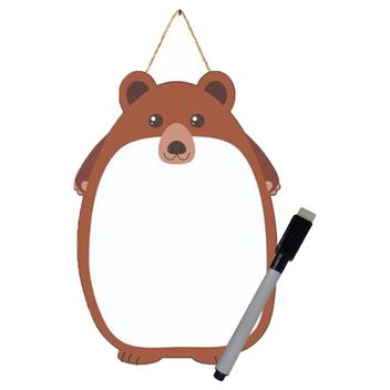 Brinquedo Lousa Animada Urso 40 Cm Em MDF Com Caneta Com Apagador +3 ...