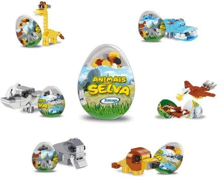 Brinquedo Ovo Surpresa Blocos De Montar Animais Da Selva - Xalingo ...