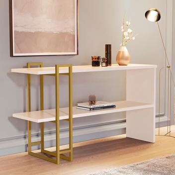 Buffet Aparador 2 Prateleiras Koda Pérola Dourado - JB Bechara - Buffet ...