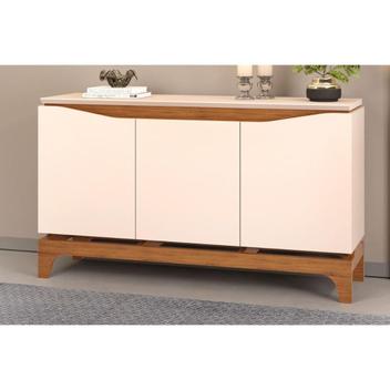 Buffet de Sala Jantar Nice 3 Portas Freijó/Off White - DJ Móveis ...