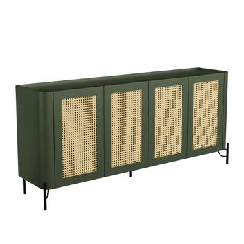 Buffet MDF com Palha Natural L180 X A81,5cm Musgo/Preto - Incolar ...
