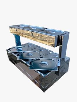 Buffet Refrigerado 6 cubas 1/2 65mm Quente e Frio c/ placa gel ZPBFR06 ...