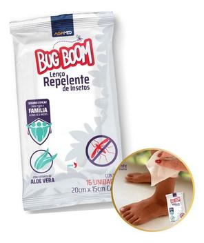 Bug Boom Lenço Repelente Mosquito C/ Aloe Vera Proteção 4hrs - AGPMED ...