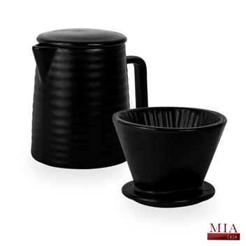 Bule com Suporte para Filtro e Tampa Cerâmica Preto 600ML - Wolff ...