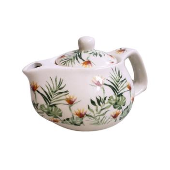 Bule de Chá Porcelana Flores Pequeno Infusor Chaleira 250ml - Tokyo ...