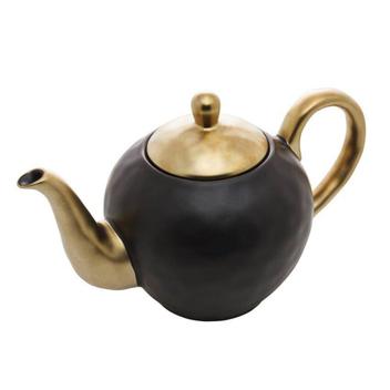 Bule Para Chá De Porcelana Preto E Dourado Dubai 1L - Wolff - Bules ...