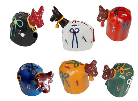 Bumba Meu Boi - Artesanato de Barro Pintado - 6un. 9x7cm - Arte&Cia ...