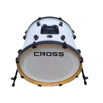 Bumbo RMV Crossroad cor branco 18" canoa cromada e garra preto ...