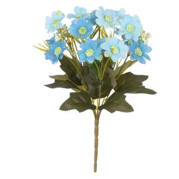 BUQUE MARGARIDA X16 FLORES AZUL OUTONO 2TONS 29cm - Flor Arte - Buquê ...