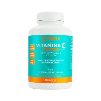 C-triple Vitamina C Com 100 Comprimidos Revestidos 500mg - Vitaminas A ...