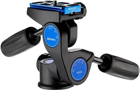 Cabeça de Tripé Benro HD2A - Panorâmica de 3 Vias com Placa QR - Tripé ...