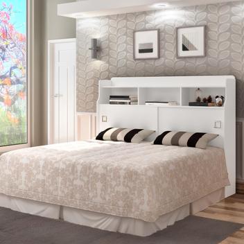 Cabeceira Jessica Para Cama Box Queen com Prateleira Nicho e duas Portas - Caselli Store ...