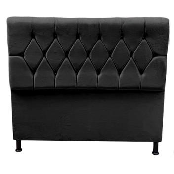 Cabeceira Paris Capitone para Cama Box Casal 140 CM Suede Preto ...