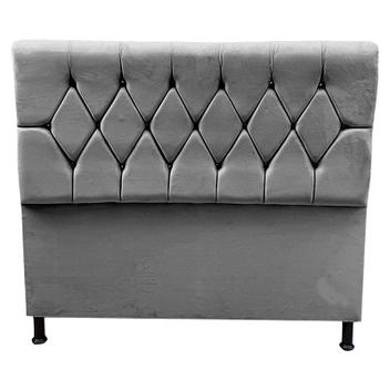 Cabeceira Paris Capitone para Cama Box Casal 160 CM Suede Cinza ...