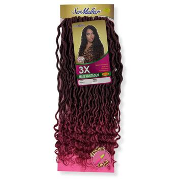 Cabelo Duda Faux Locs Goddess Curl Twist Crochet Braid Ser Mulher 65cm ...