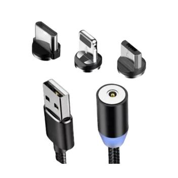 Cabo 3 Em 1 magnetico Carregar Celular Tipo-C V8 E Lightning - KAIDI - Cabo para Celular ...