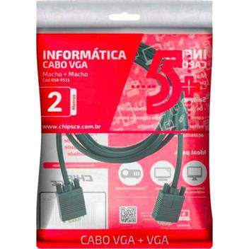 Cabo Audio/Video Pix Vga 2M Preto - 018-9511 - Cabo VGA - Magazine Luiza