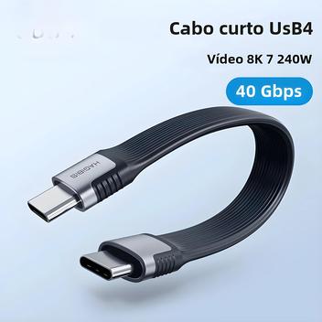 Cabo De Dados Usb4 De Alta Velocidade 40gbps Usb C Para Tipo C 240w Pd 8k 60hz Para Iphone 16 ...