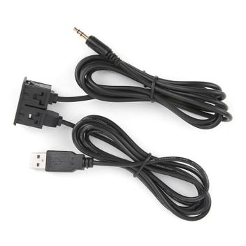 Cabo de entrada de áudio USB, extensão AUX de 3,5 mm com suporte USB ...