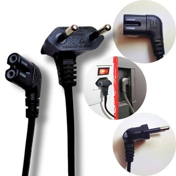 Cabo de Força Tipo 8 Universal Smart TV Vídeo Game 90 Graus - GFTech ...