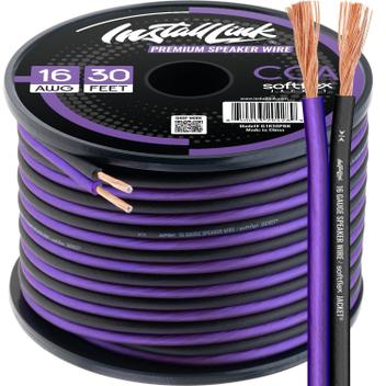 Cabo de instalação do cabo de alto-falante 16 AWG Gauge 9,1 m estéreo ...
