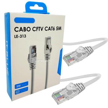 Cabo de Internet CAT6 Rede Ultra Veloz 5 Metros Alta Qualidade LE313 ...