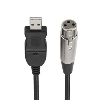 Cabo de ligação de microfone USB de 3m, cabo de microfone USB para XLR ...