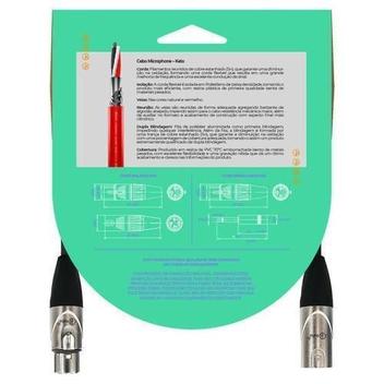 Cabo De Microfone Balanceado Xlr/Xlr 5 Metros - Kato - Cabo XLR ...