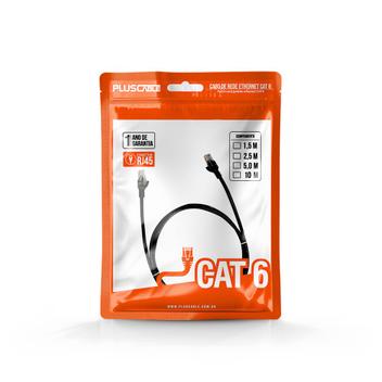 Cabo de rede cat6 1.5m preto pc-eth6u15bk - PLUS CABLE - Cabo de Rede ...
