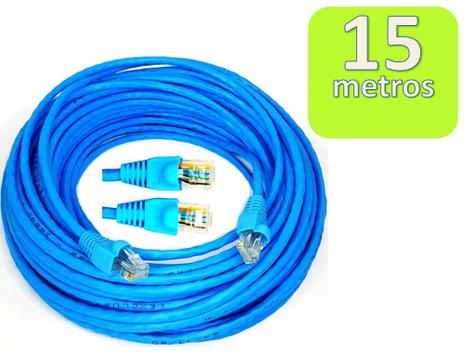 Cabo de Rede Internet CFTV Montado Pronto para Uso Azul Cat5 15 metros - CONECT CABLE ...