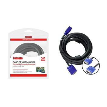 Cabo de Video VGA 5 Metros - Tomate - Cabo VGA - Magazine Luiza