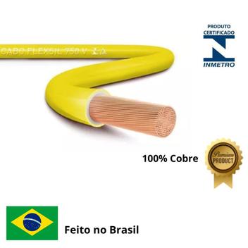 Cabo Flex 0,75mm 750V 200 metros Norm. Inmetro Cobertura Cor Amarelo ...