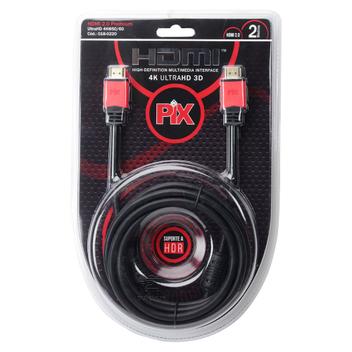 Cabo HDMI 2m 2 Metros Versão 2.0 4k 19 Pinos Blindado com Filtro Pix ...