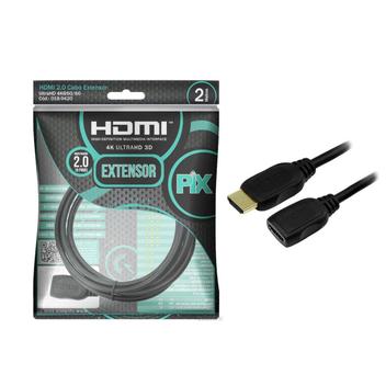 Cabo Hdmi Macho X Hdmi Fêmea Extensor 4K Hdr 2M 018-9420 - PIX - Cabo ...
