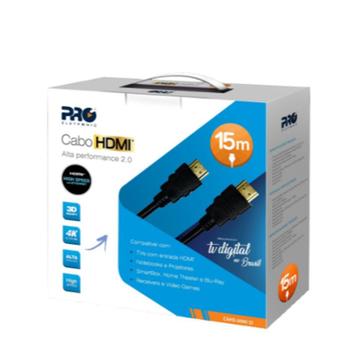 Cabo Hdmi Macho x Macho 2.0 4K 3D 15 Metros Grande - A.R Variedades MT - Cabo HDMI - Magazine Luiza