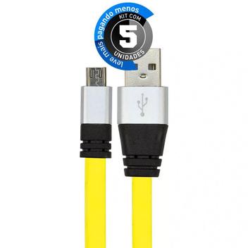 Cabo Micro Usb Flat Celular De Silicone Amarelo - Kit Com 5 - Cirilo Cabos - Cabo USB - Magazine ...