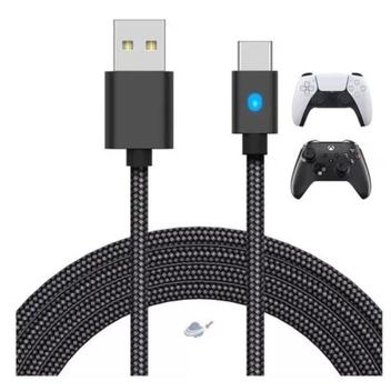 Cabo Para Controle Play cinco Com Indicador De Carga Tipo C 3 Metros ...