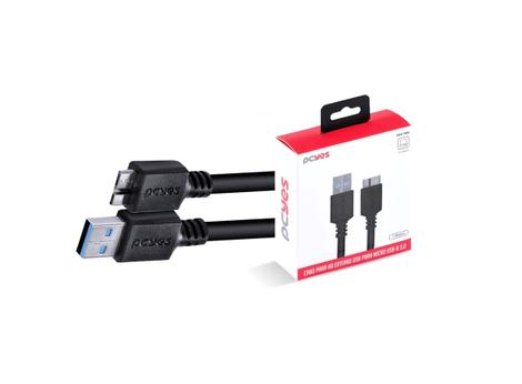 Cabo Para Hd Externo Usb 3.0 Para Micro Usb B com 1 Metro - PCYES ...
