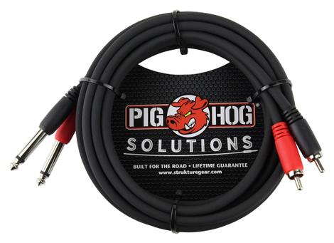 Cabo Pig Hog PD-R1410 Dual RCA (macho) para Dual 1/4 Mono de 3 m ...