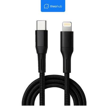 Cabo USBC Lightning Nylon Trançado 1m 20W Preto Carregamento Rápido ...