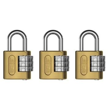 Cadeado com Segredo Zamac E-coat 25mm 3u Latonado - Stam - Cadeados ...