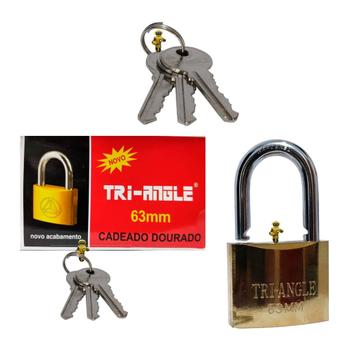 Cadeado Grande 63mm TrianGle Robusto Corpo Maciço Haste Inox Cimentada ...