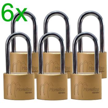 Cadeado grande c/ 3 chaves haste longa - kit c/ 6 cadeados - MONALIZA ...
