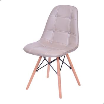 Cadeira Acolchoada Para Mesa Sala De Jantar Fendi Base Madeira Eames ...