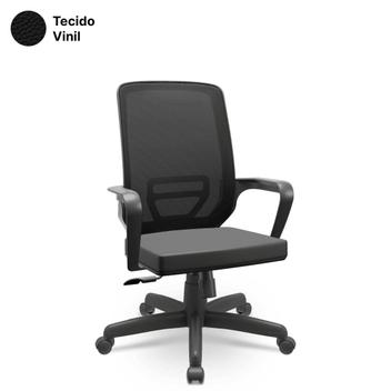 Cadeira Adrix Presidente Vinil Giratória Relax com Braços Fixos ...