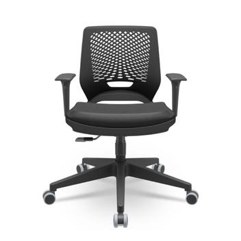 Cadeira Beezi Giratoria Vinil Relax C/ Braço Preto Plaxmetal - Cadeira ...