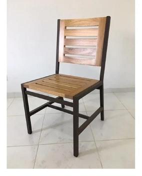 Cadeira De Alumínio E Madeira Para Mesa De Sala E Cozinha - Sarah ...