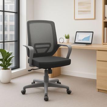 Cadeira de Escritório Adrix Preta - Conforto c/ Mecanismo Relax Base ...